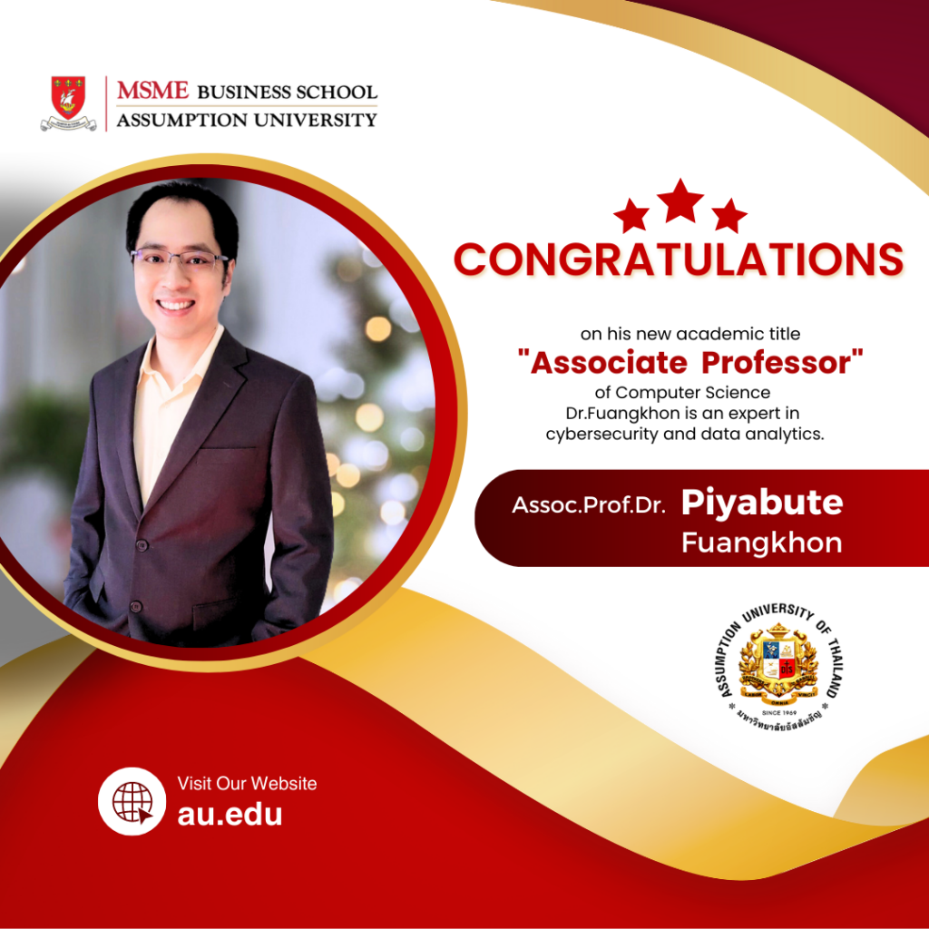 Congratulations to Asst. Prof. Dr. Piyabute Fuangkhon on receiving the ... Congratulations to Asst. Prof. Dr. Piyabute Fuangkhon on receiving the ...
